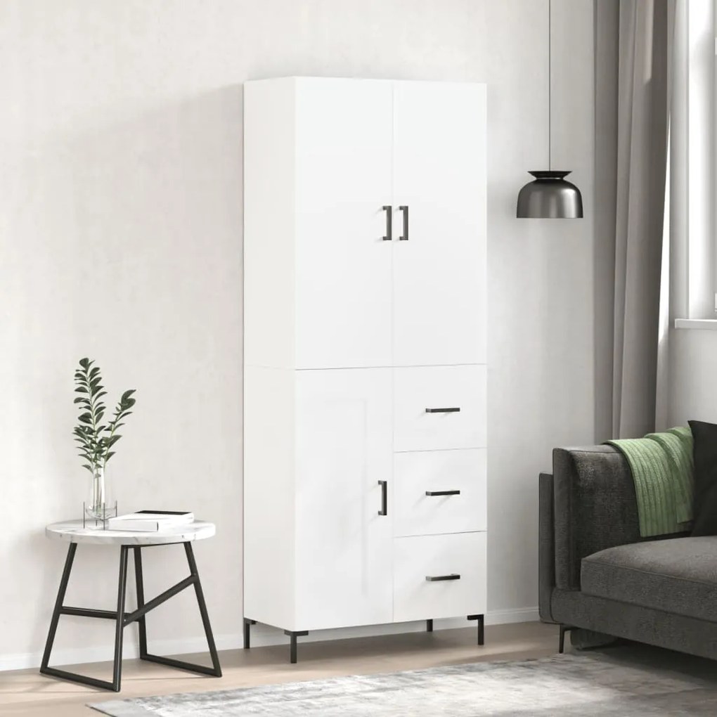 Skříň highboard bílá 69,5 x 34 x 180 cm kompozitní dřevo