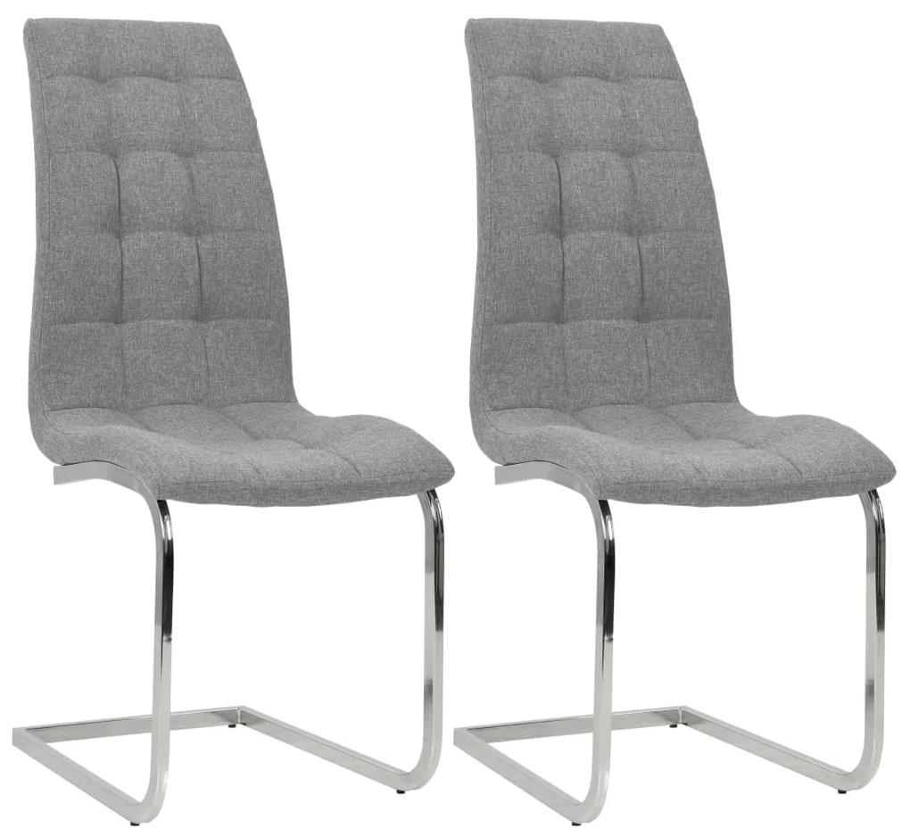 246177 vidaXL Jídelní židle 2 ks světle šedé textil