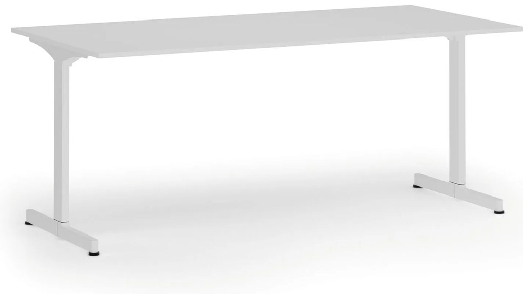 Kancelářský stůl PRIMO BETA, 180x90 cm, bílá podnož, bílá
