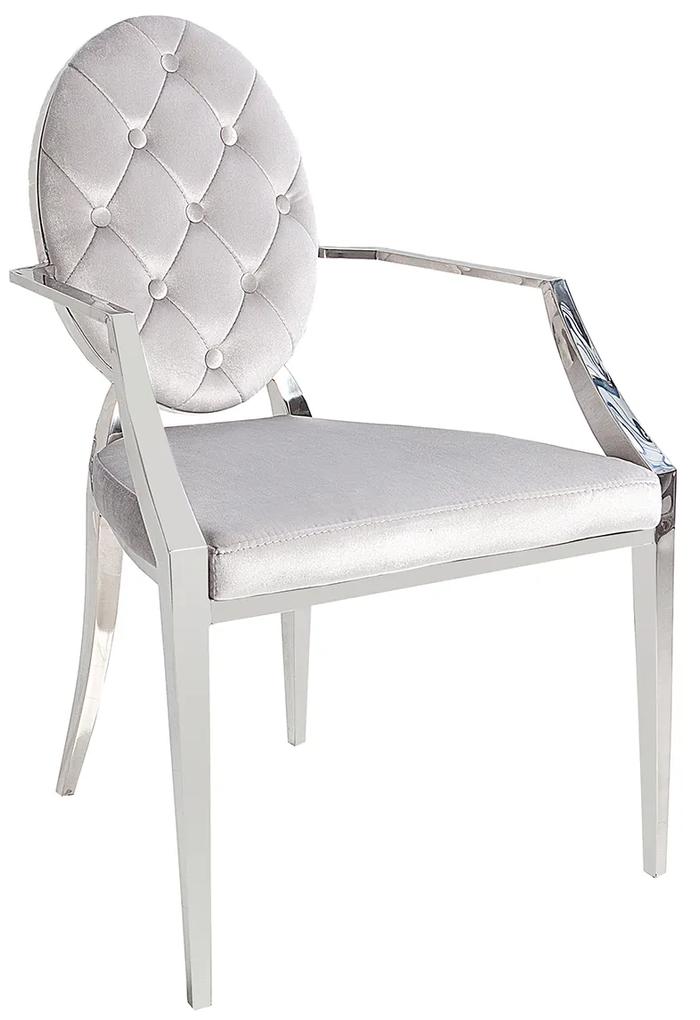 Modern Baroque Period  Jídelní židle INVICTUS, s područkami, bílý samet