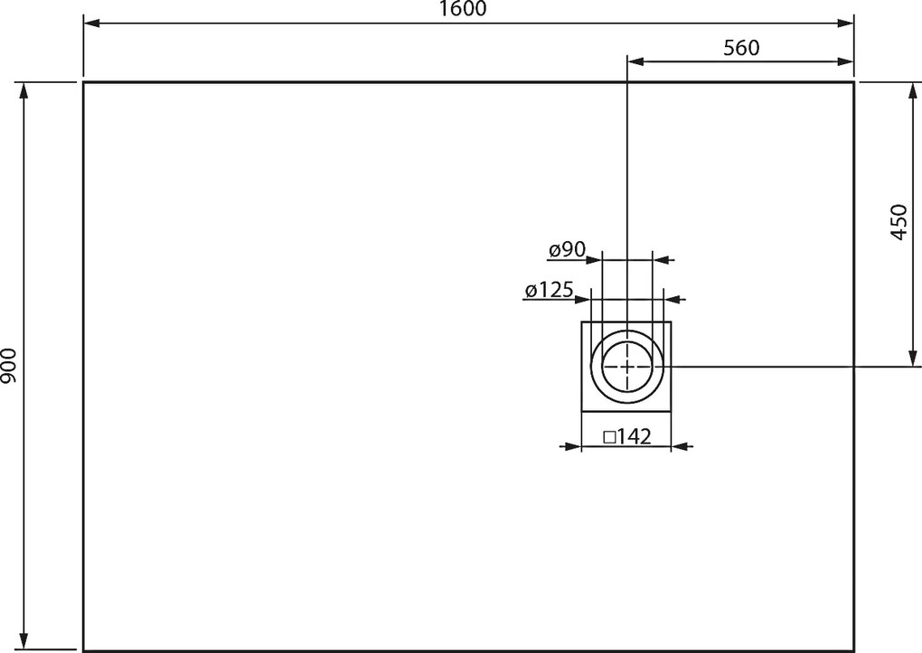 Gelco MITIA 160 x 90 x 3 cm PMS16090 sprchová vanička šedá profilovaná