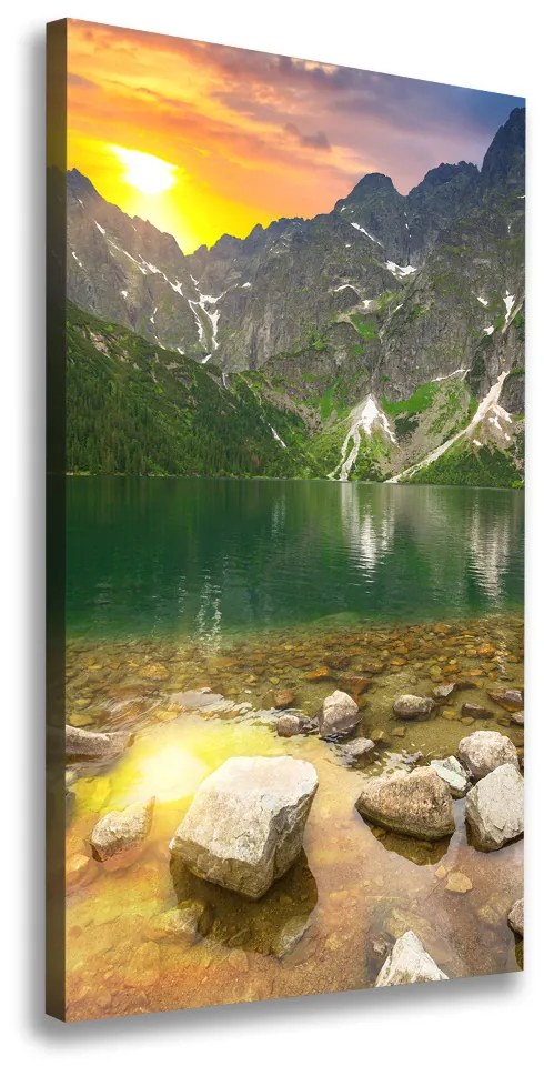 Wallmuralia Vertikální Foto obraz na plátně Mořské oko Tatry 50x100