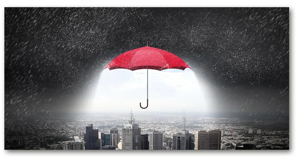 Fotoobraz na skle Deštník nad městem | BIANO