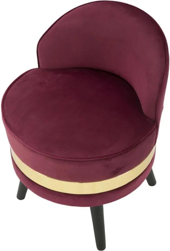 Sametová mini stolička Mauro Ferretti Faria v barvě bordó 45x62 cm