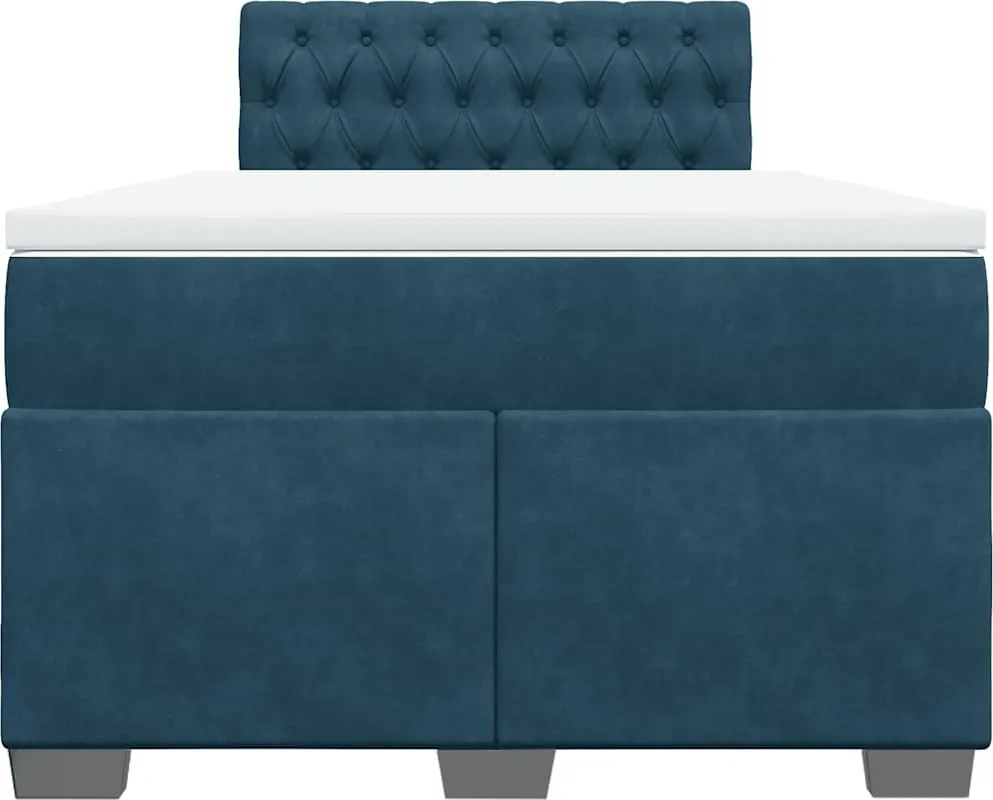 Box spring postel s matrací tmavě modrá 120 x 200 cm samet 3286292