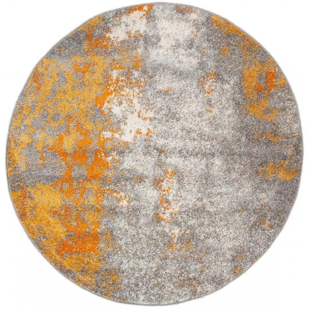 Kusový koberec Fredo žlutý kruh 120cm 120x120cm