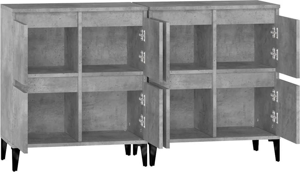 Příborníky 2 ks betonově šedé 60 x 35 x 70 cm kompozitní dřevo 3185763