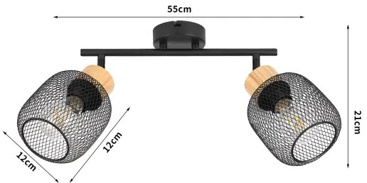 Brilagi - Bodové svítidlo BASKLITE 2xE27/15W/230V dřevo/černá