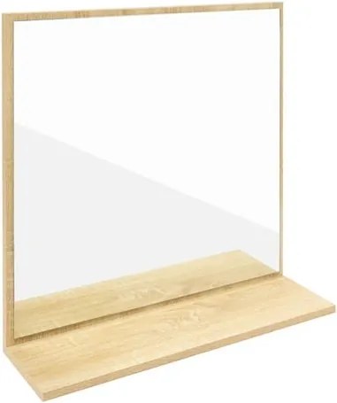 Zrcadlo s poličkou Ceramia Easy 60x61,5 cm světlý dub EASYZRCO