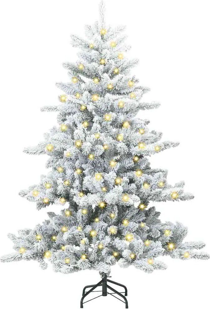 Umělý Skládací Vánoční Strom s stojanem Bílá 150 cm PVC a ocel 3397701