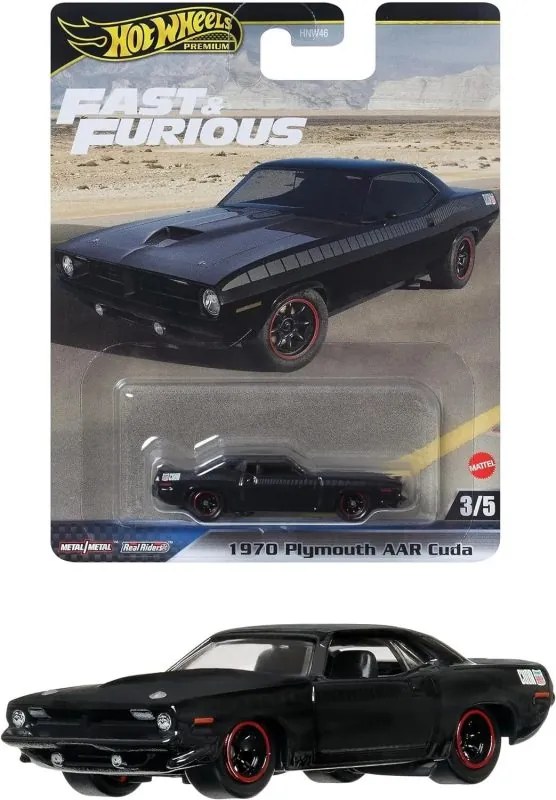 Mattel hot wheels premium rychle a zběsile 1970 plymouth aar cuda 3/5
