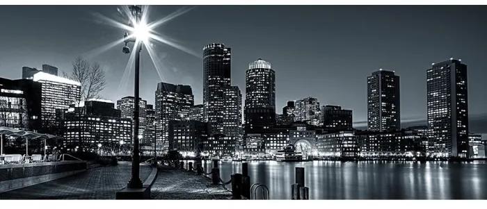 DIMEX | Panoramatická vliesová fototapeta na zeď Boston MP-2-0016  | 375 x 150 cm | černobílá