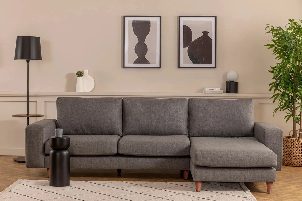 Hanah Home Rohová pohovka BERLIN šedá pravá