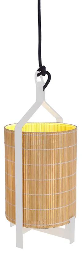 Svěšené designové svítidlo Fanal Barevná varianta: Bílá / Přírodní dřevo, Rozměr: ø160 mm x 335 mm