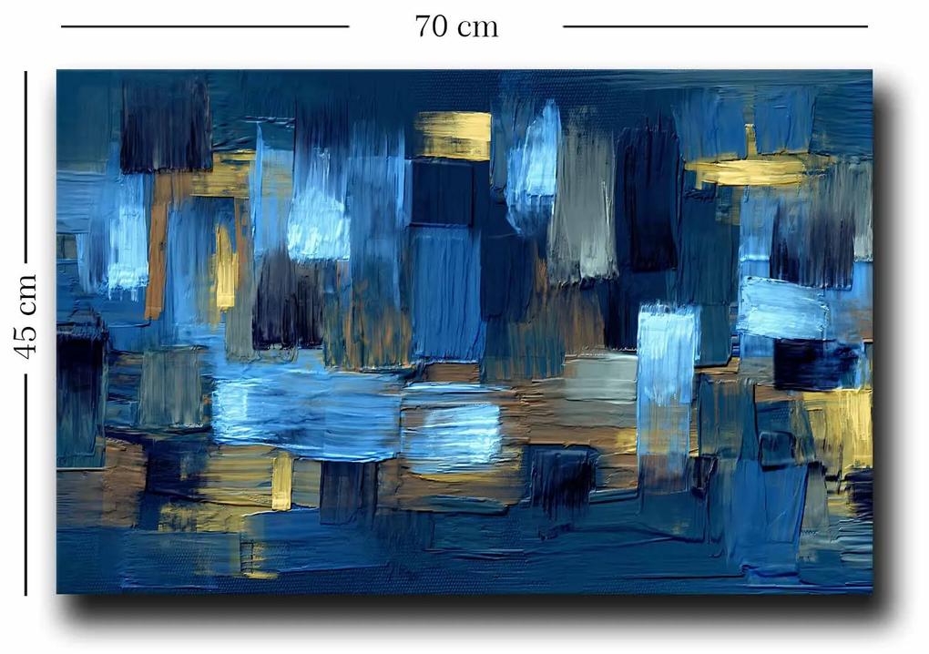 Wallexpert Dekorativní Malba na plátno 4570NISC-006, Modrá, Námořní Modrá, Hnědá, Zlatá