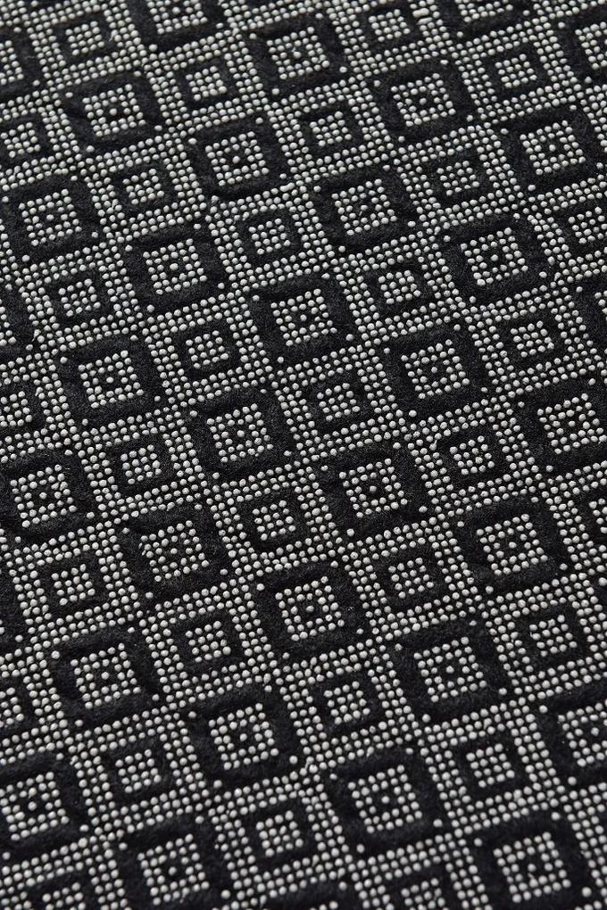 Conceptum Hypnose Kusový koberec Kupa - White Djt, Černá, Bílá, 80 x 200 cm