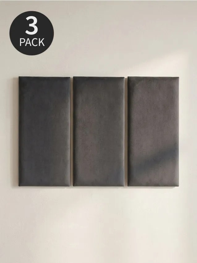 Sinsay - Obdélníkové čalouněné panely 3 pack - šedá