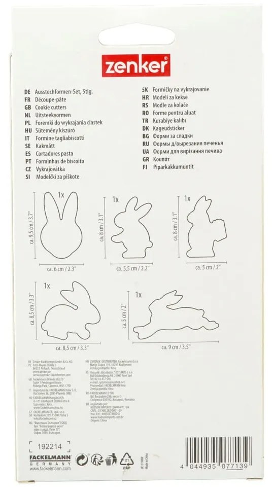 Sada 5 velikonočních vykrajovátek Zenker Easter