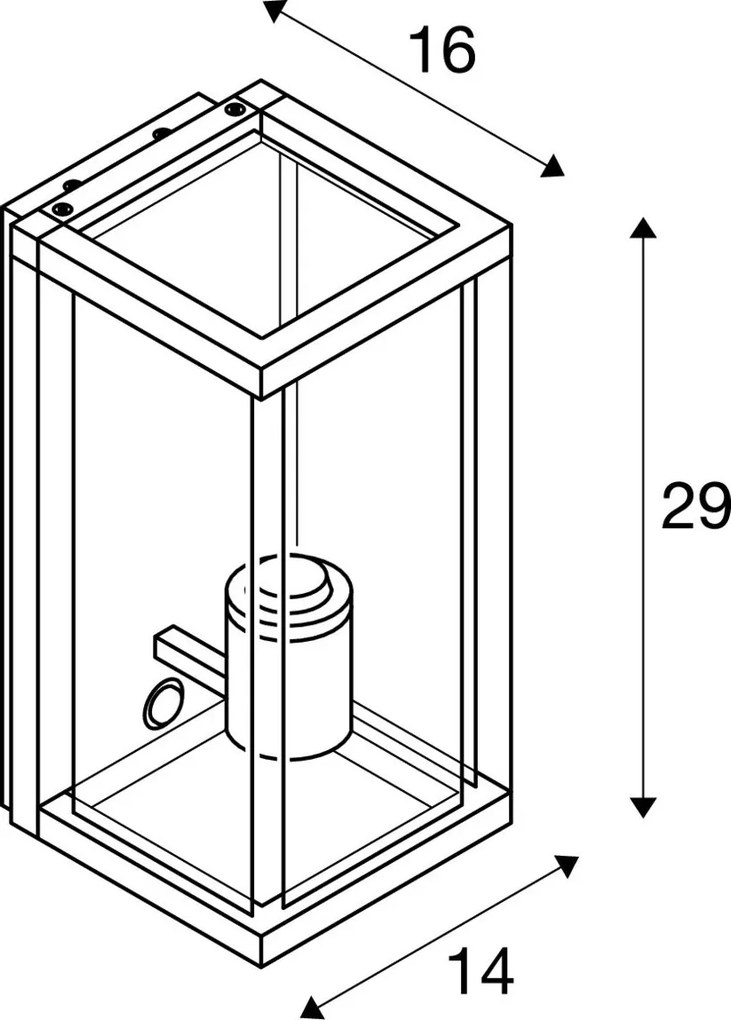 LA 1002402 QUADRULO SENSOR WL E27 venkovní nástěnné nástavbové svítidlo antracit, včetně senzoru - BIG WHITE (SLV)