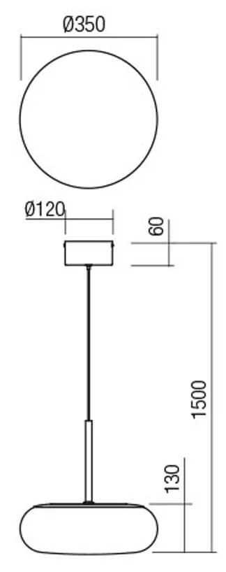 Redo 01-2233 závěsné LED svítidlo Ubis pískově bílé, 25W, 3000K, 4000K, 5000K, ø35cm