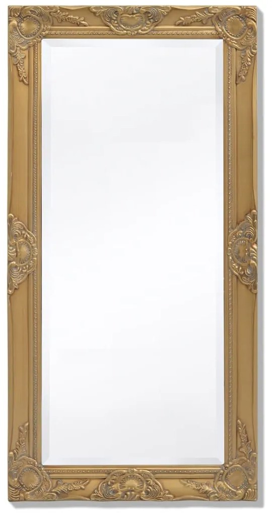 Nástěnné zrcadlo barokní styl 100 x 50 cm zlaté - Default Title