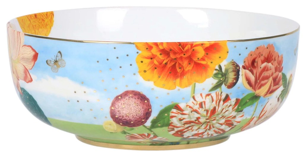 Pip Studio Royal Multi mísa Ø23cm, barevná (Porcelánová mísa v designu Royal Floral)