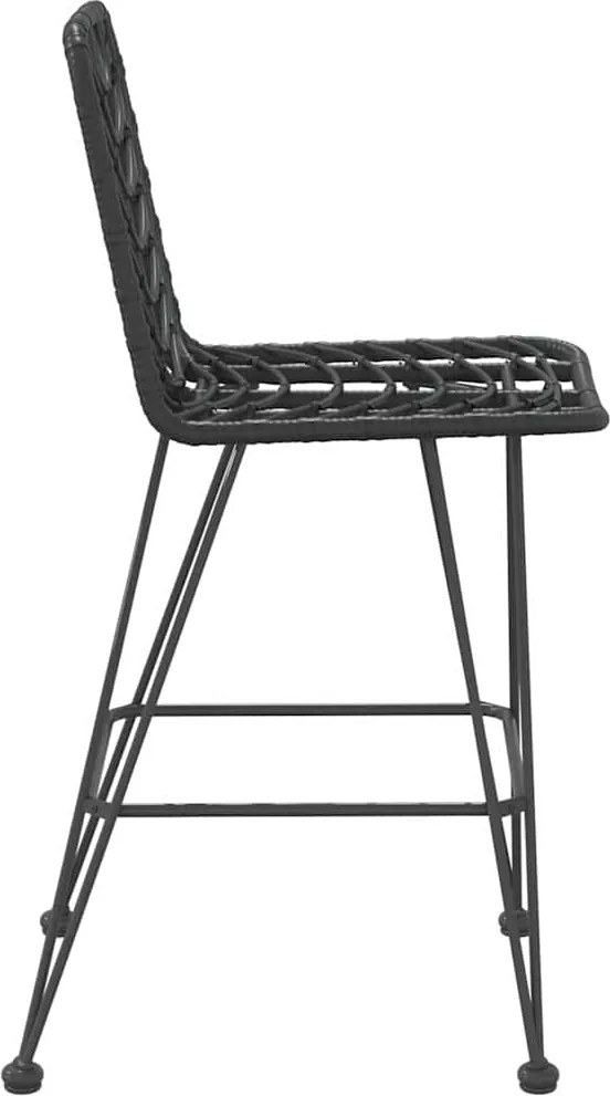 Barové stoličky 2 ks černé 45 x 56 x 103,5 cm PE ratan a ocel 319431