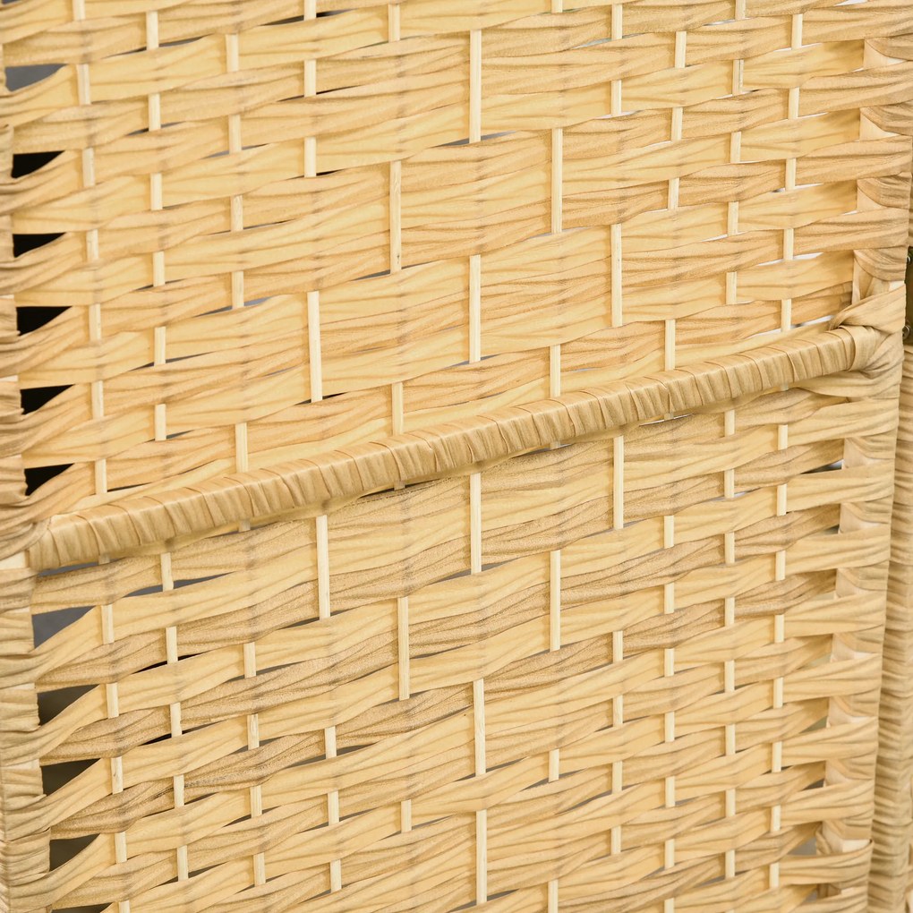 HOMCOM 3-panelový skládací paraván 135x180 cm rozdělovač místností z polypropylenu pro kanceláře a ložnice přírodní