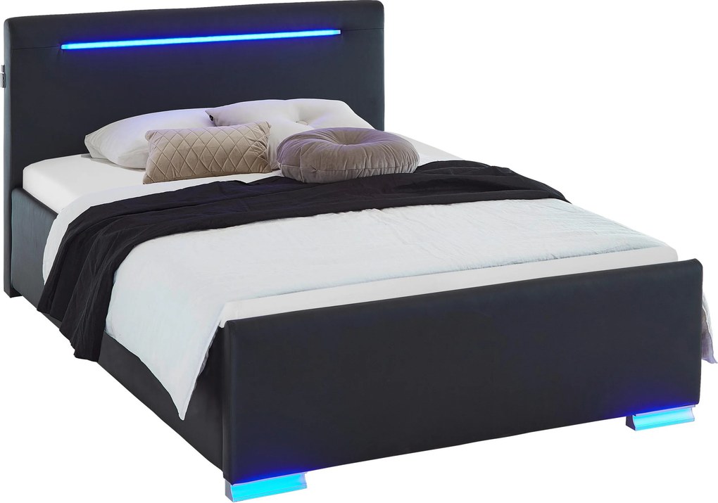 XXXLutz ČALOUNĚNÁ POSTEL, 140/200 cm černá Boxxx - Jednolůžkové postele - 000101026602