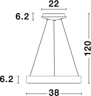 Závěsné LED svítidlo NOVA LUCE RANDO THIN 30W 3000K 9453430 stmívatelné Triac
