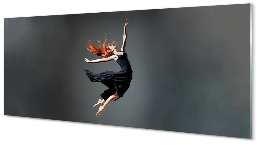 akrylový obraz Žena v černých šatech 120x60 cm