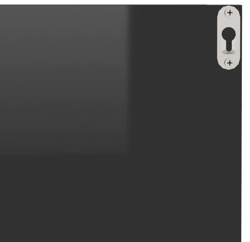 Nástěnné police 2 ks černé s vysokým leskem 40 x 11,5 x 18 cm - Default Title