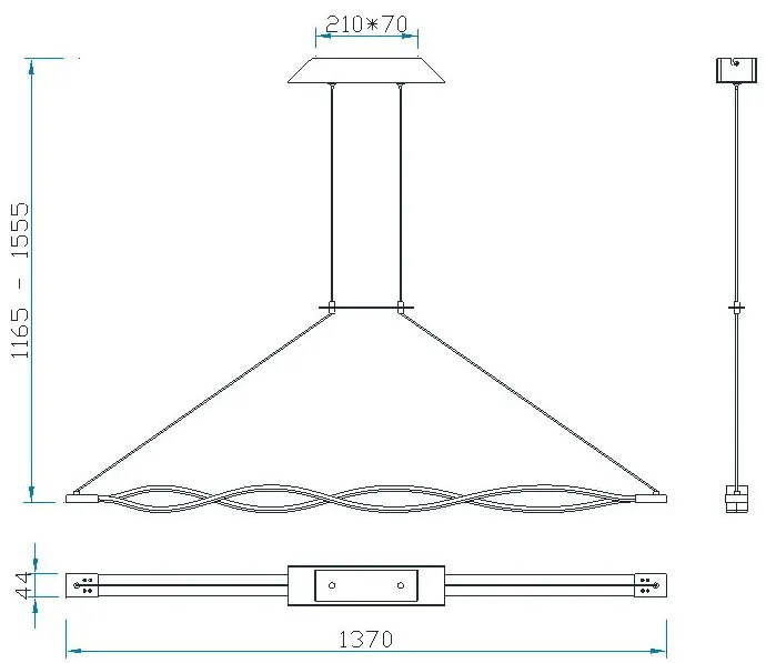 Mantra Sáhara Forja, závěsné LED svítidlo, 42W 2800K stmívatelné, hnědá, šířka 137cm