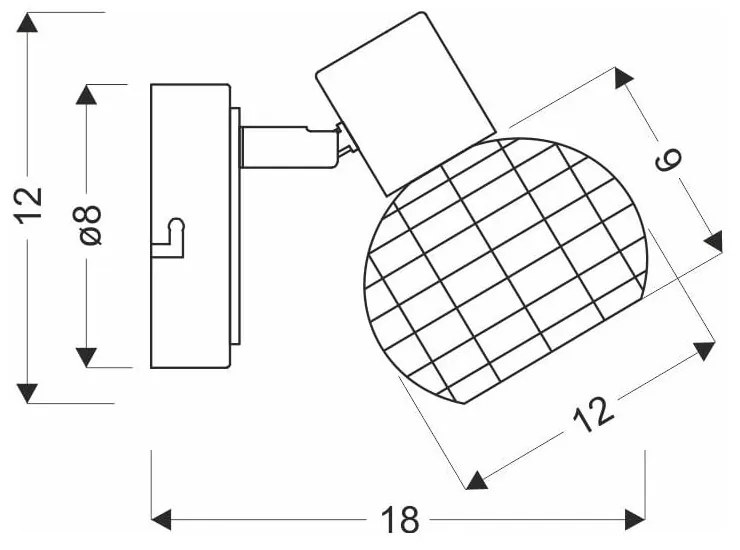 Černo-krémové nástěnné svítidlo ø 12 cm Tajga – Candellux Lighting