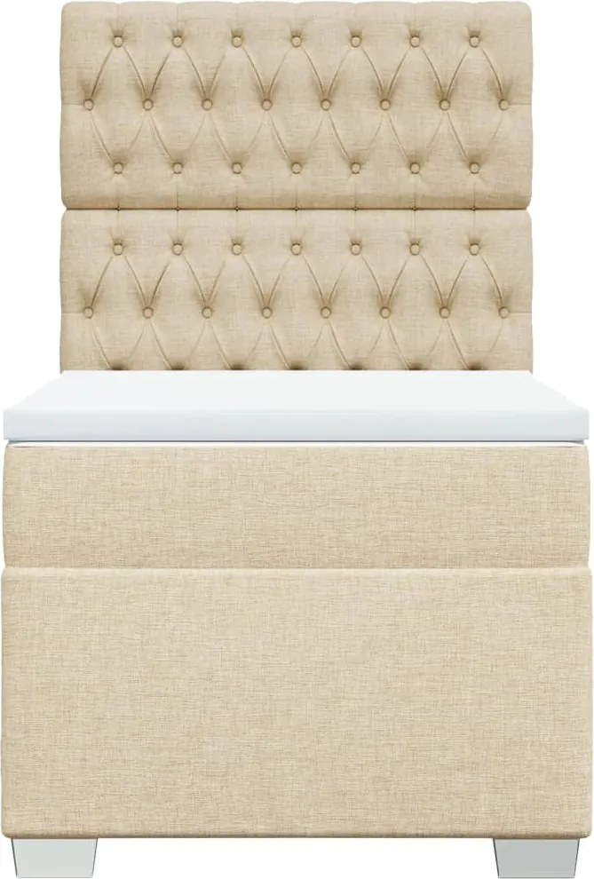 Box spring postel s matrací krémová 90x200 cm textil 3290383