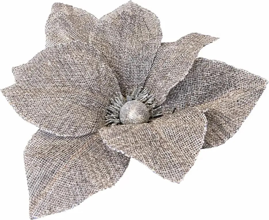 Dekorace umělý květ šedý 20,5 × 17 cm, příze