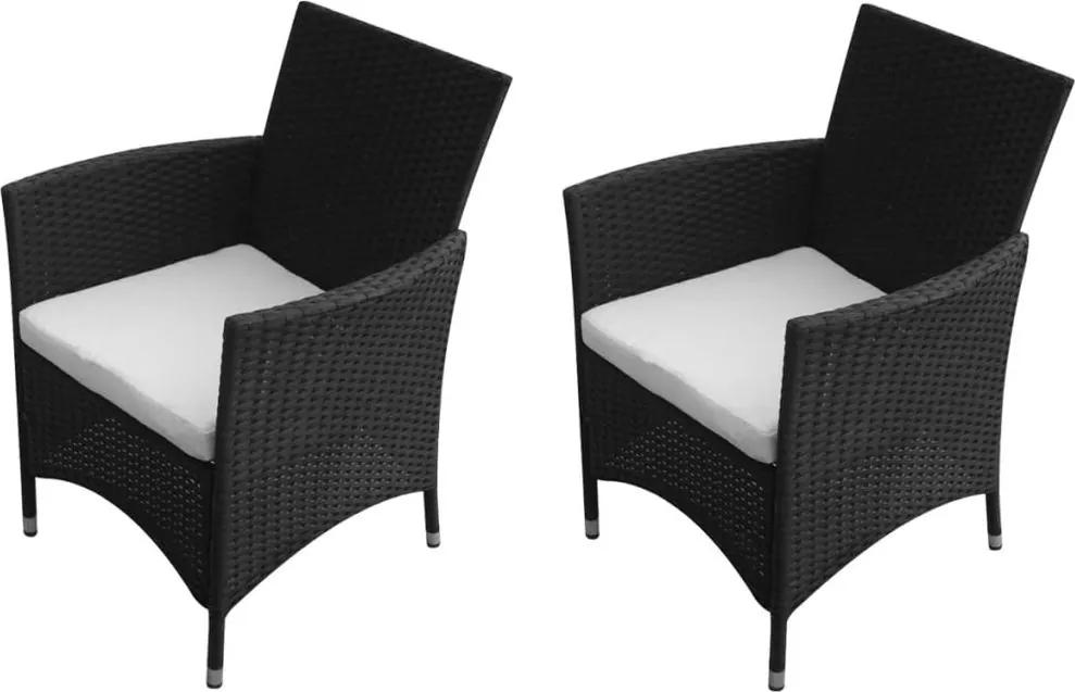 vidaXL Zahradní židle 2 ks polyratan [43132] Barva: Černá