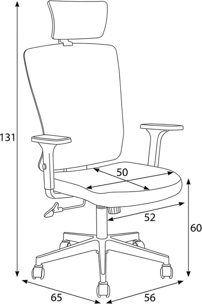 Ergonomická kancelářská židle ARLO - černá látka