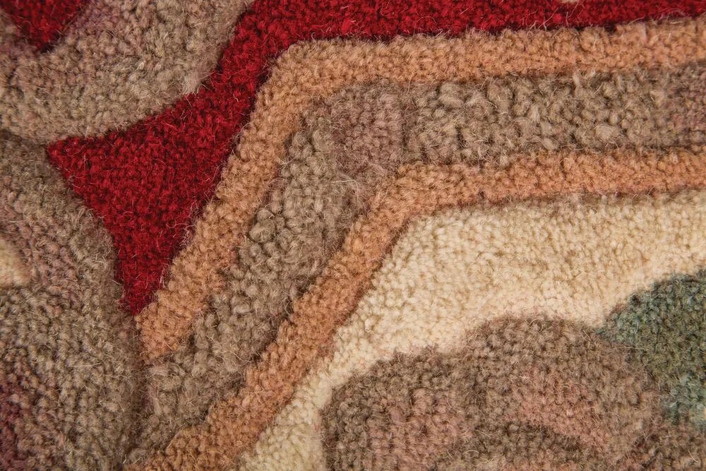 Flair Rugs koberce Ručně všívaný kusový koberec Lotus premium Red kruh ROZMĚR: 120x120 (průměr) kruh
