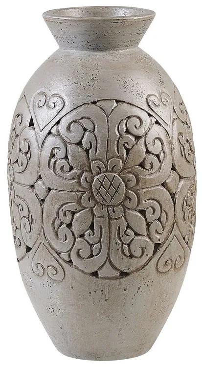 Pálená hlína Dekorativní váza 52 Šedá ELEUSIS Beliani