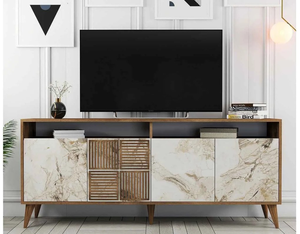 Designová komoda Cadelaria 180 cm vzor bílý mramor