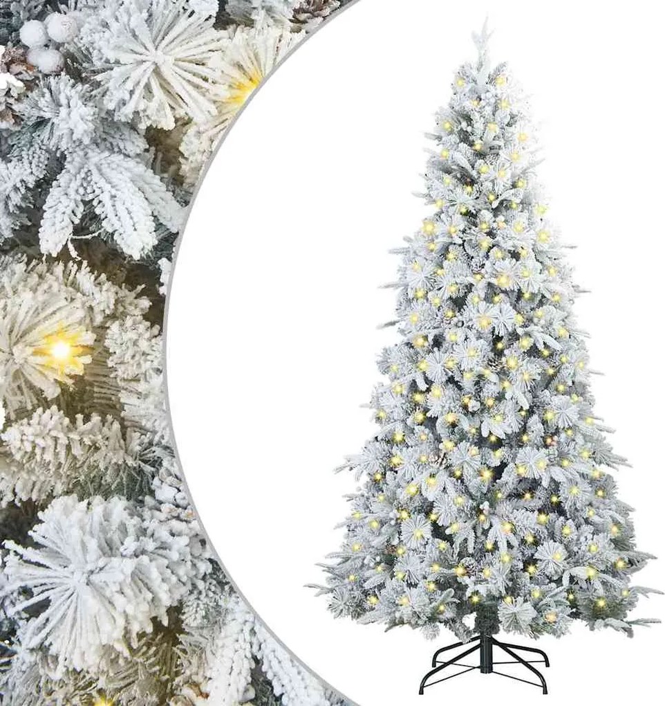 Umělý Skládací Vánoční Strom s stojanem Bílá 180 cm PE a PVC 3397480