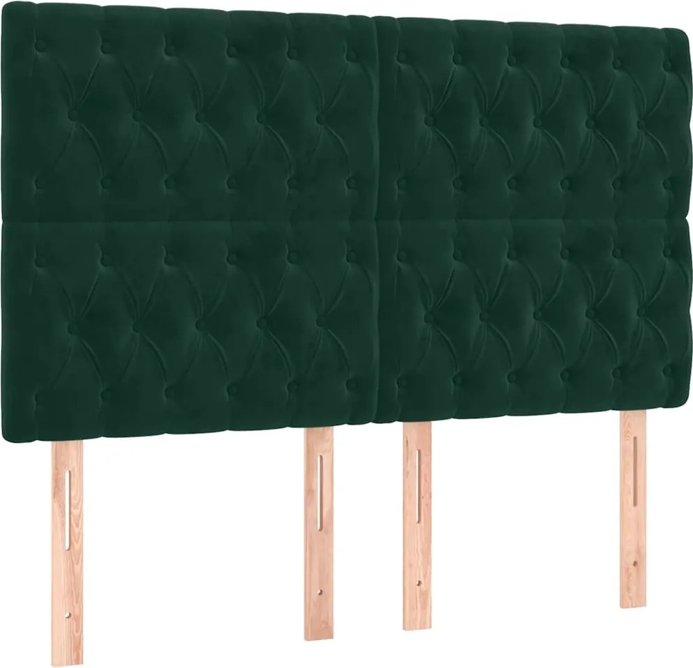 Box spring postel s matrací tmavě zelená 140x190 cm samet 3138022