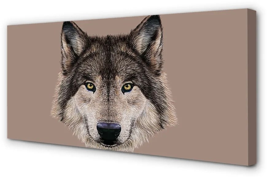 Obrazy na plátně malované vlk 140x70 cm