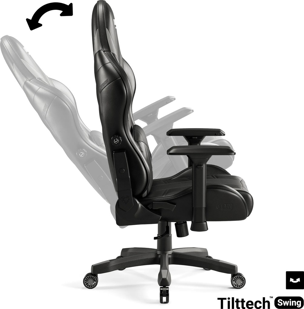Herní židle z ekokůže King Size, černý-šedý: Diablo X-Ray 2.0