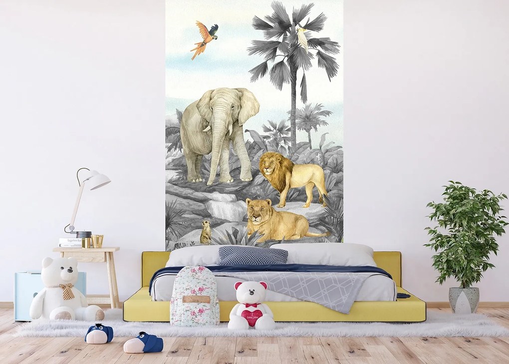 Dětská vliesová fototapeta na zed' Zvířata Divočiny | 150 x 270 cm | DFTD2P5605