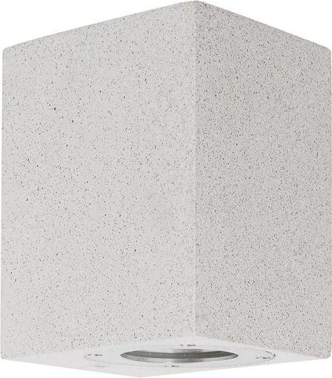 NV 9790541 Venkovní nástěnné svítidlo FUENTO bílý pískovec skleněný difuzor GU10 1x7W IP65 100-240V bez žárovky světlo dolů - NOVA LUCE