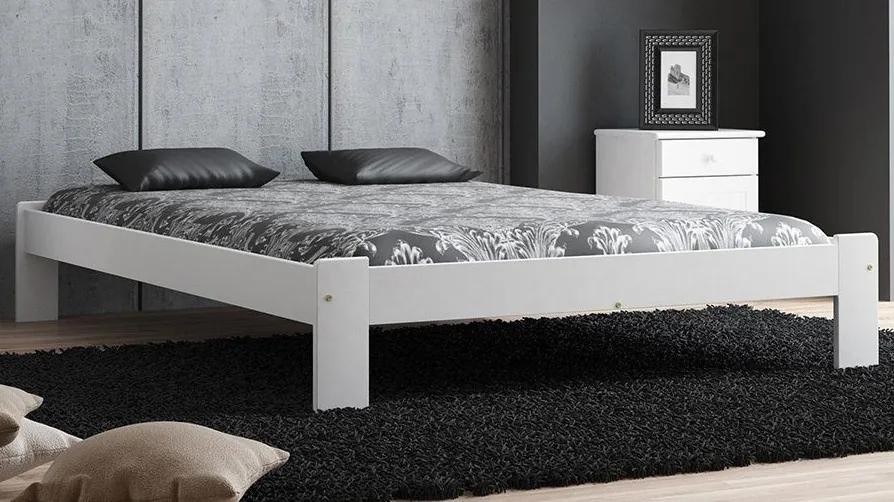 Dřevěná postel Ada 140x200 + rošt ZDARMA (Barva dřeva: Bílá)