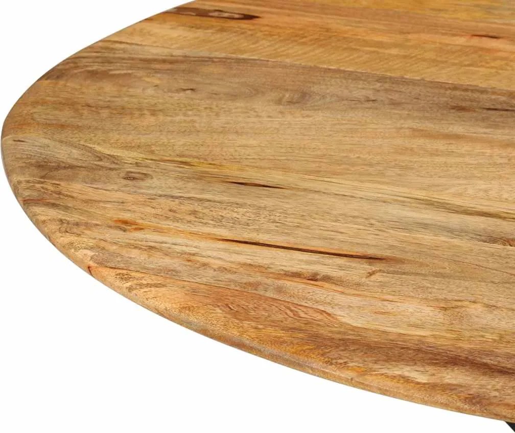 Jídelní stůl Ø 110 x 78 cm masivní mangovníkové dřevo a ocel 338454