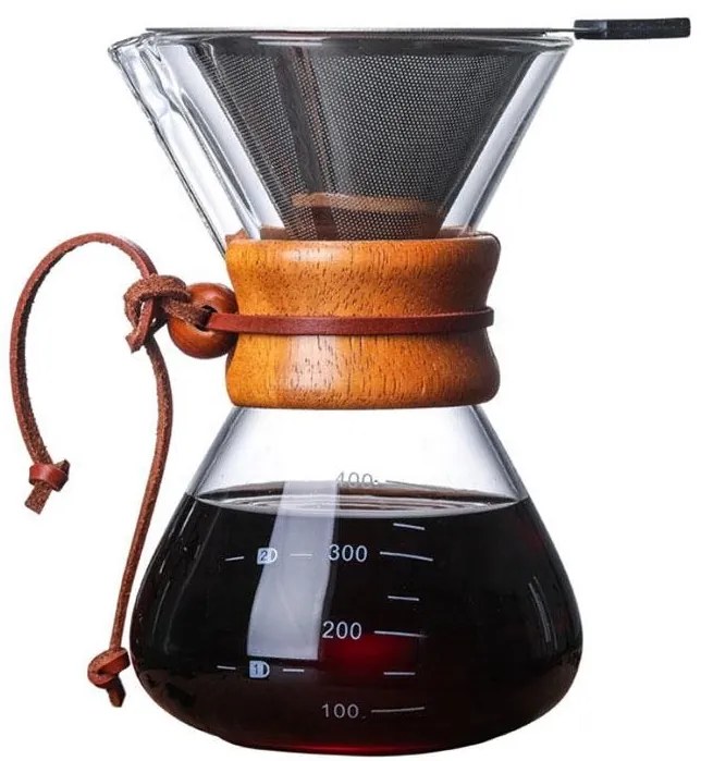 Překapávač ecocoffee chemex s nerezovým filtrem, 400 ml